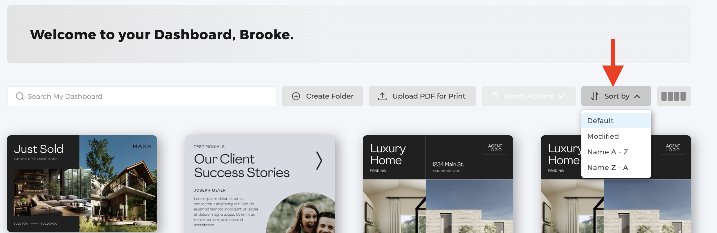 Sorting Dashboard Designs